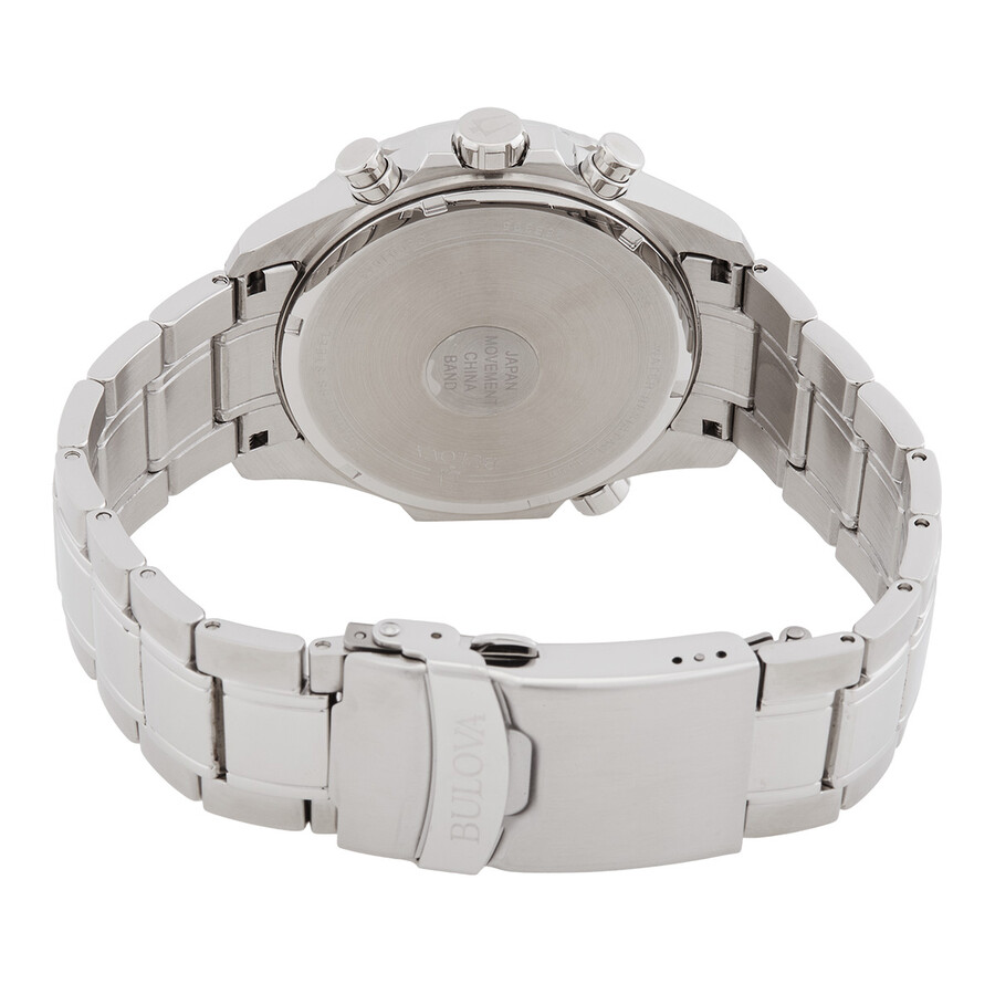 Bulova Marine Star Chronograph Quartz Orange Dial Men's Watch 96B395 ...