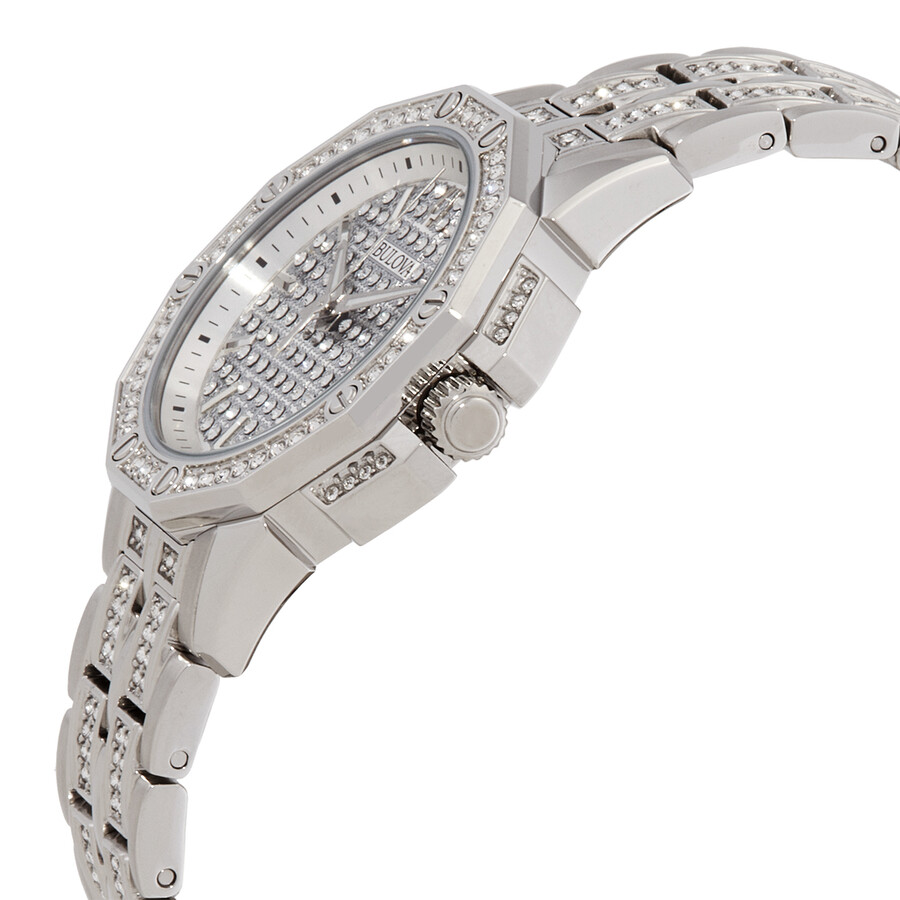 Bulova Octava Quartz Crystal Silver Dial Ladies Watch 96L305 ...