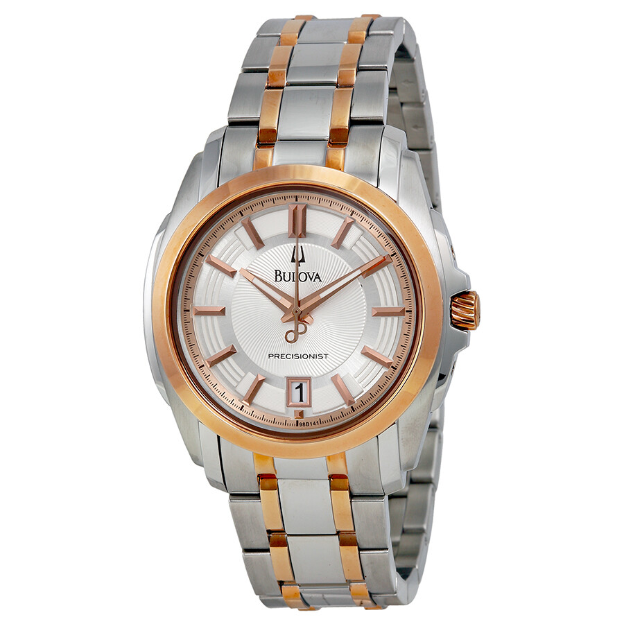 Bulova Precisionist Longwood Silver Dial Two-tone Bracelet Men's Watch ...