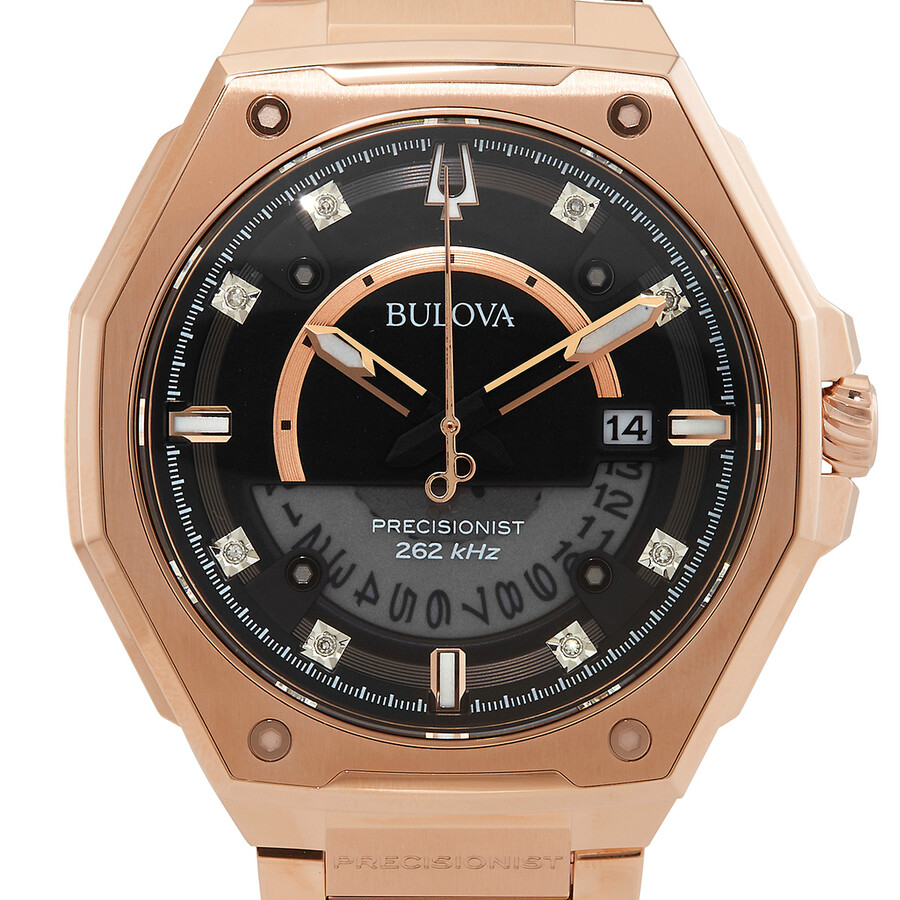 Bulova Precisionist X Quartz Diamond Black Dial Men's Watch 97D129 ...