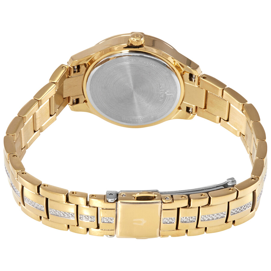 Bulova Quartz Diamond Crystal Mother of Pearl Dial Ladies Watch 98L283 ...