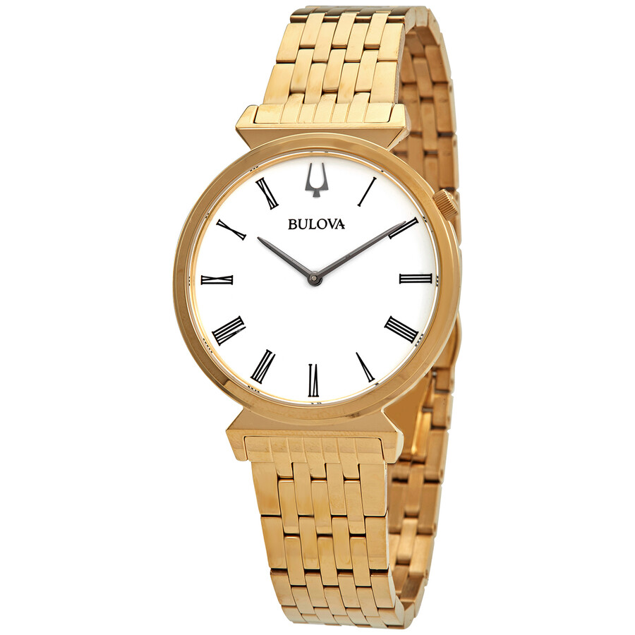 Bulova Regatta Quartz White Dial Gold-tone Men's Watch 97A153 ...