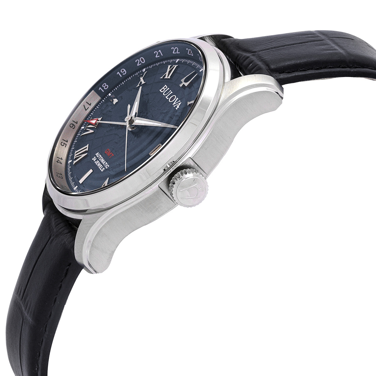 Bulova Wilton GMT Automatic Blue Dial Men's Watch 96B385 042429590601 ...