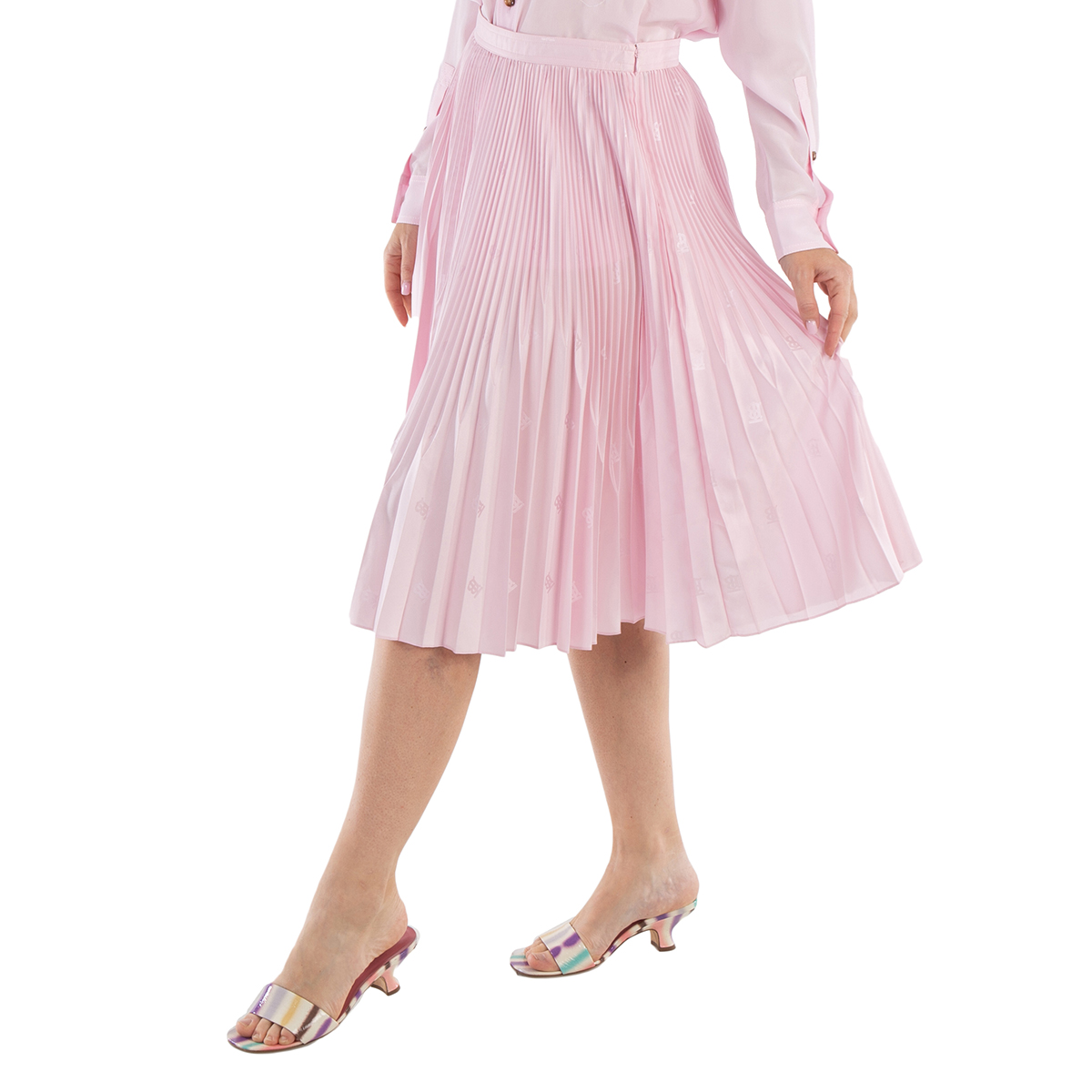 Burberry Angelina Pleated Skirt In Pale Candy Pink, Brand Size 4 (US ...