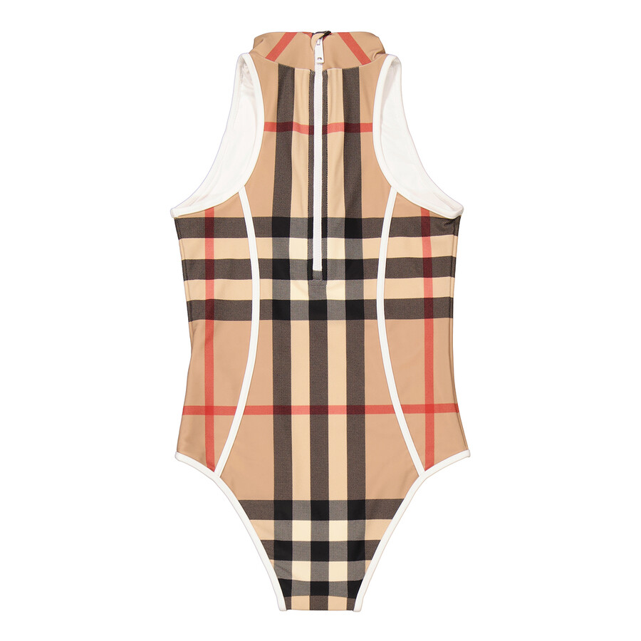 Burberry Archive Beige Girls Vine Vintange Check One-Piece Swimsuit, Size 3Y 8051416 - Apparel ...