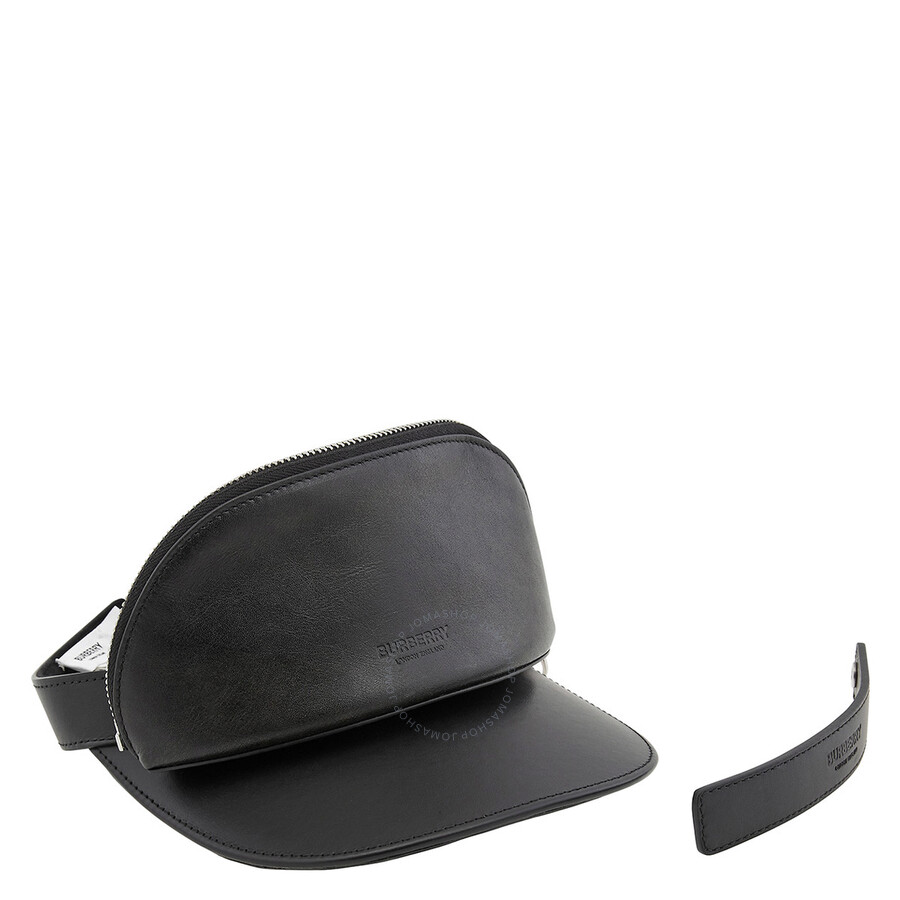 Burberry Black Leather Zip-Pocket Visor, Size Large 8043189 - Apparel ...