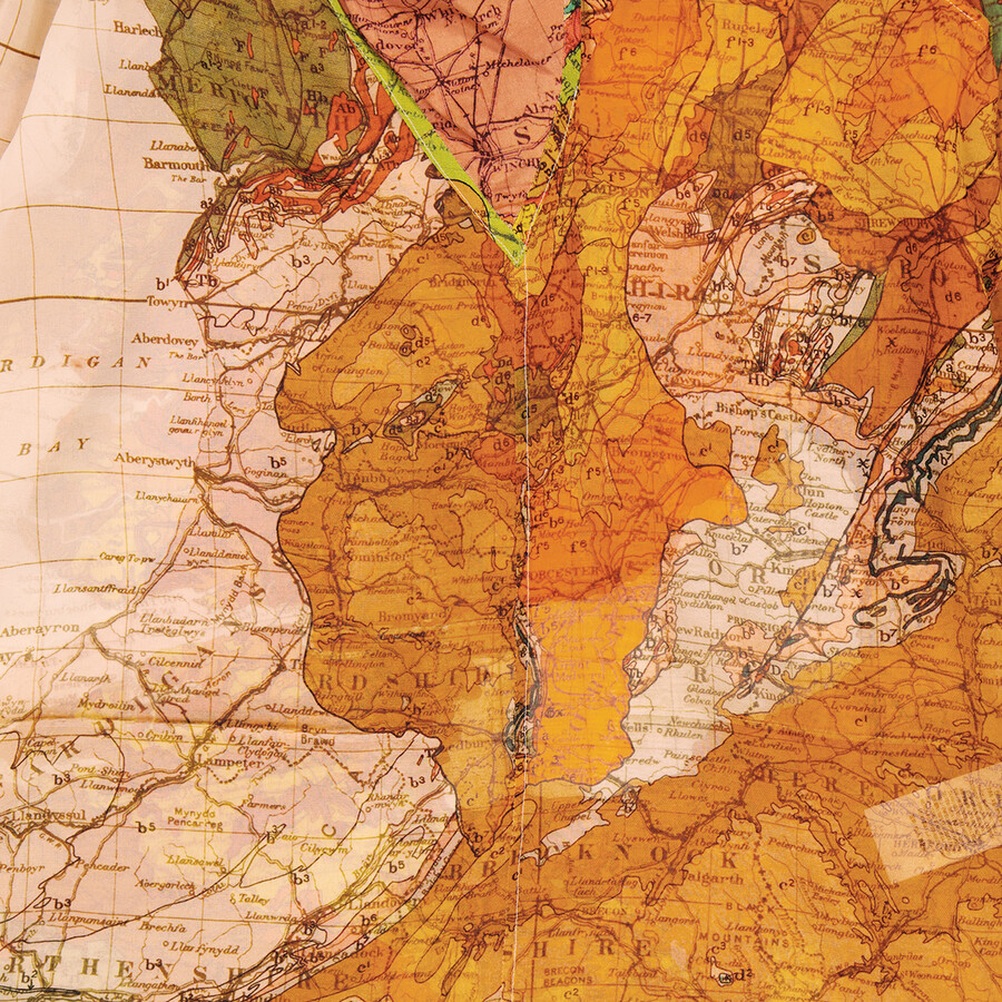 Burberry Bright Orange Edie Map Print Silk Georgette Blouse, Brand Size ...