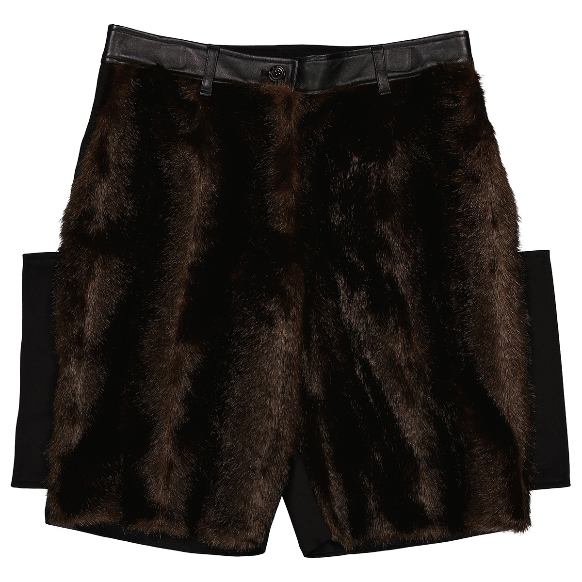 Burberry Brown Faux Fur Panelled Shorts, Brand Size 6 (US Size 4 ...