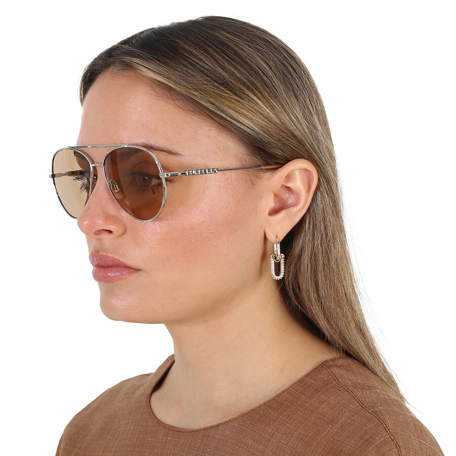 Burberry Brown Photochromatic Pilot Ladies Sunglasses BE3147 1344M4 58 ...