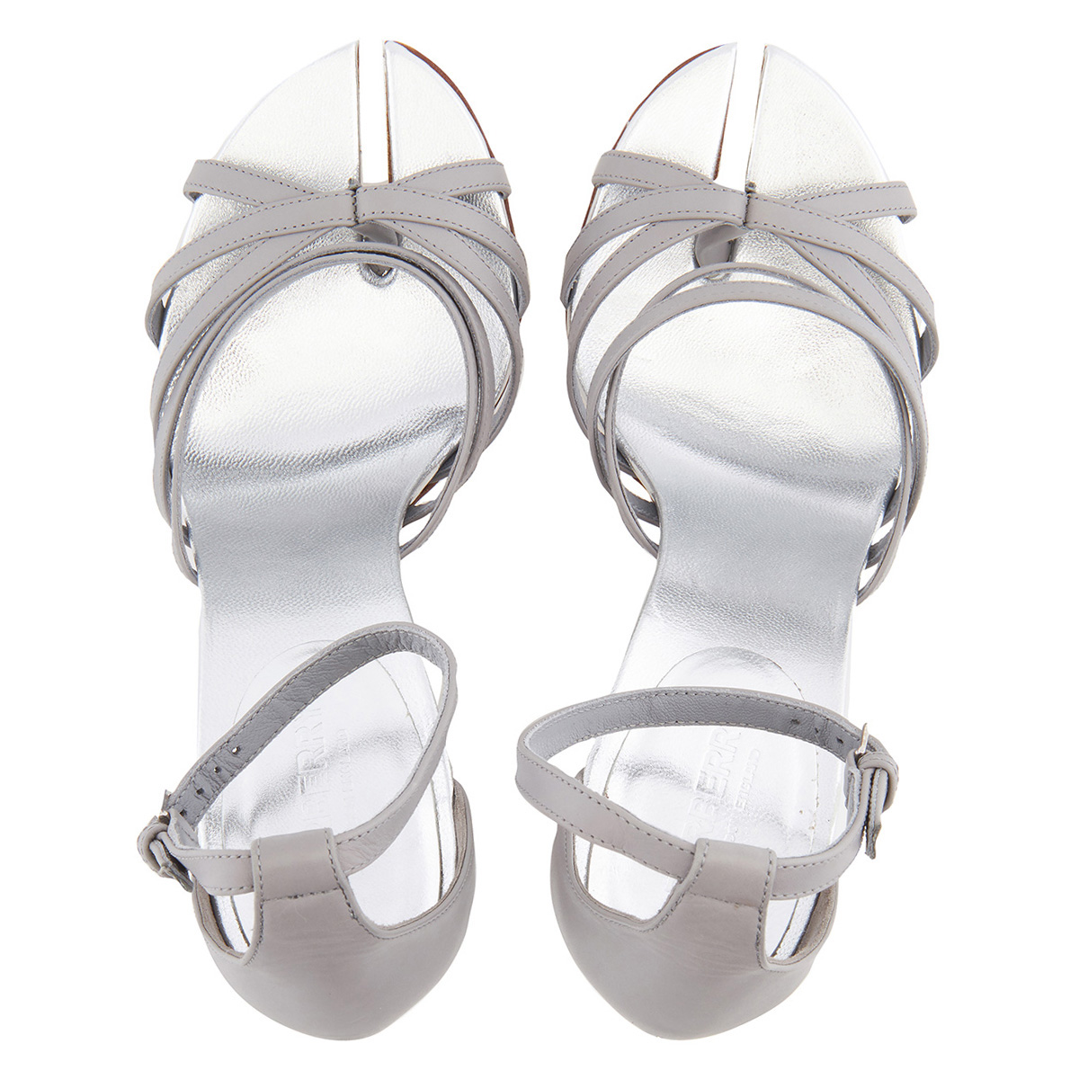 Burberry Cloud Grey Split-toe Detail Leather Hove Thong Sandals, Brand ...