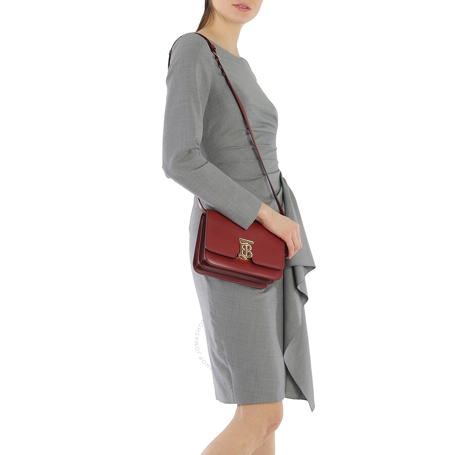 Burberry Crimson Small Leather Tb Bag 8010332 5045557123715 - Handbags ...