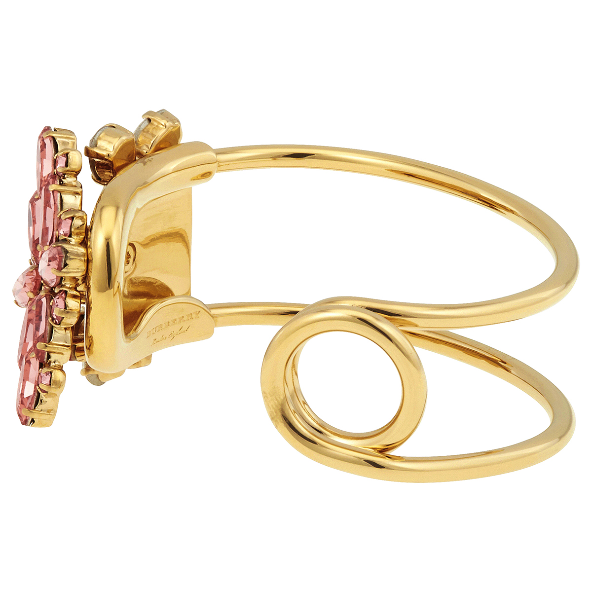 Burberry Crystal Daisy Brass Cuff In Coral Pink, Size Small 4073779 ...