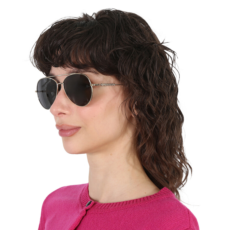 Burberry Dark Grey Pilot Ladies Sunglasses BE3147 110987 58 ...