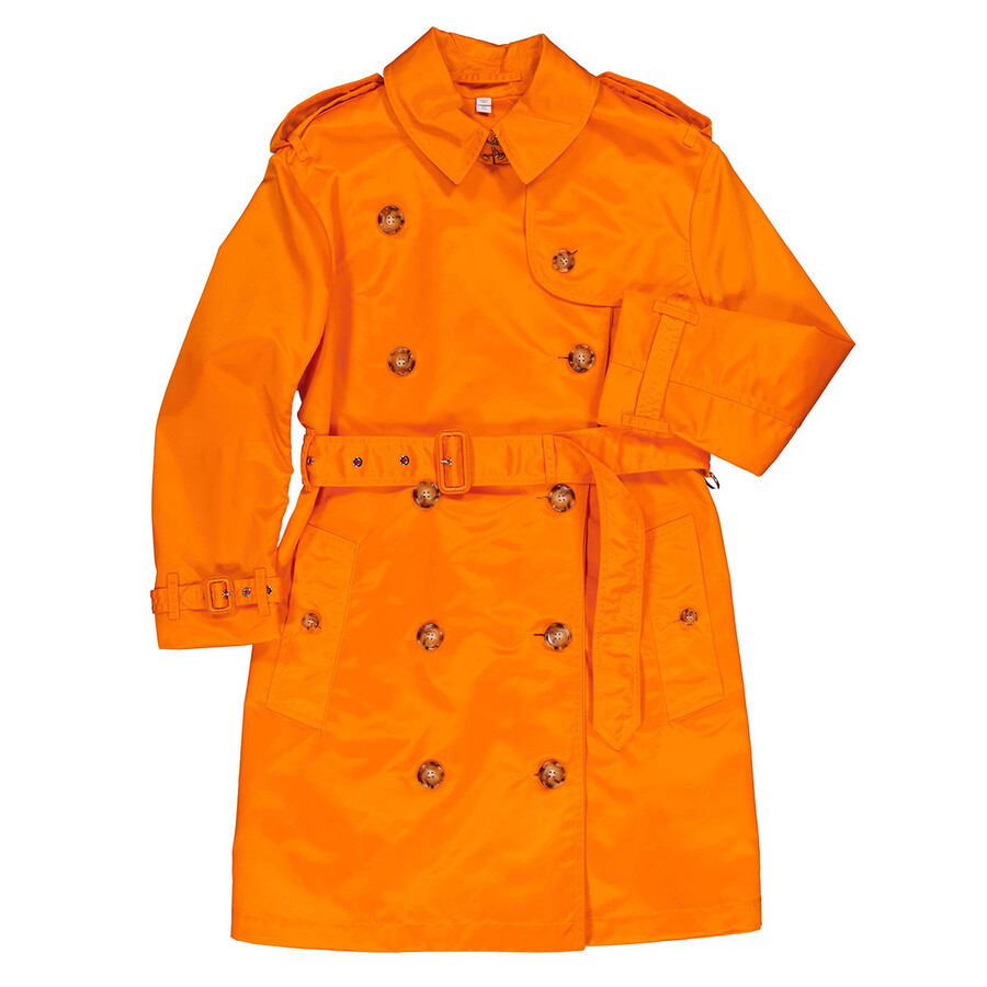 Burberry Deep Orange Whetstone Water Resistant Nylon Trench Coat, Brand ...