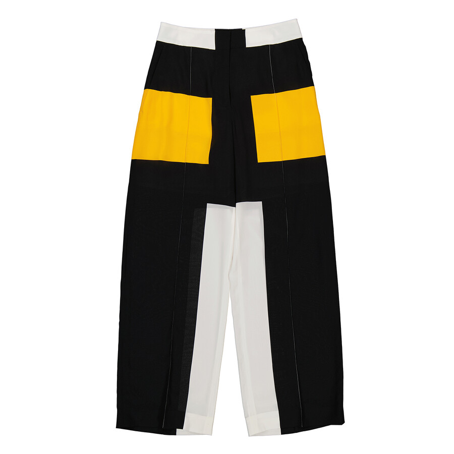 Burberry Deep Saffron Colorblock Jane Tailored Trousers, Brand Size 6 ...