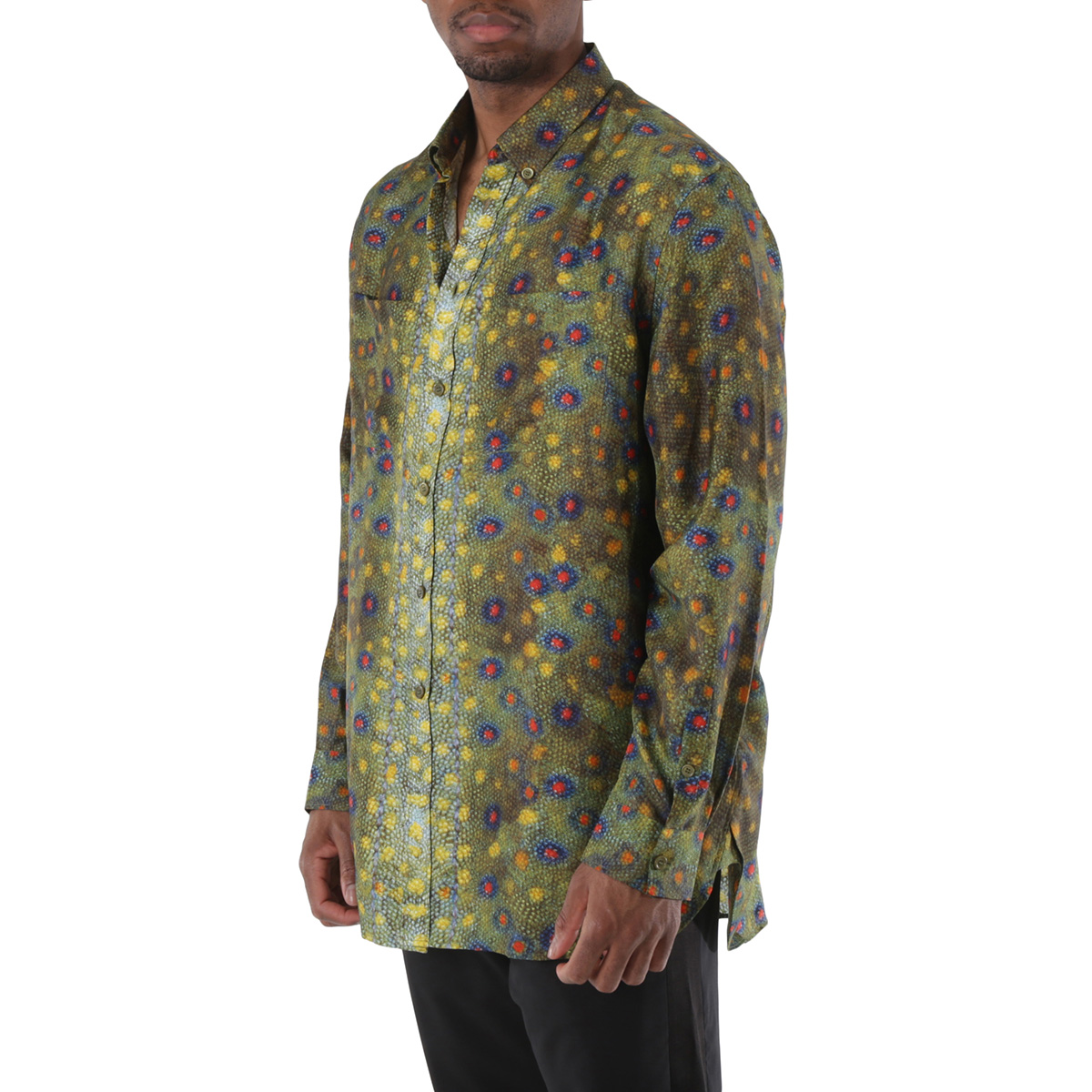 Burberry Green Fish Scale Print Shirt, Size X-Small 4567626 - Apparel ...