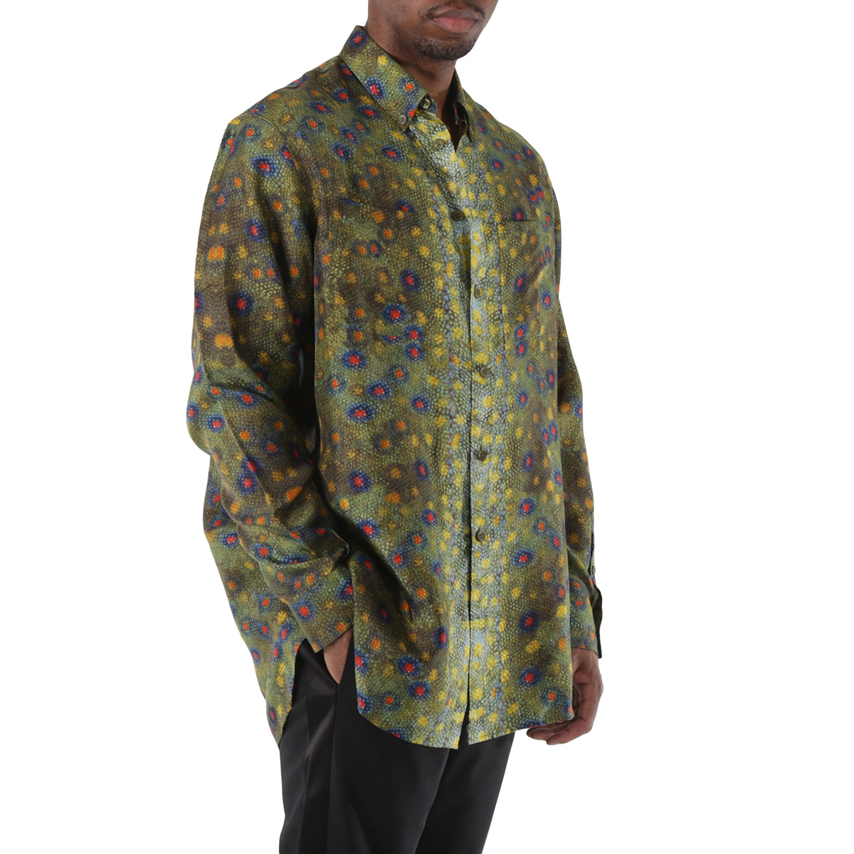 Burberry Green Fish Scale Print Shirt, Size X-Small 4567626 - Apparel ...