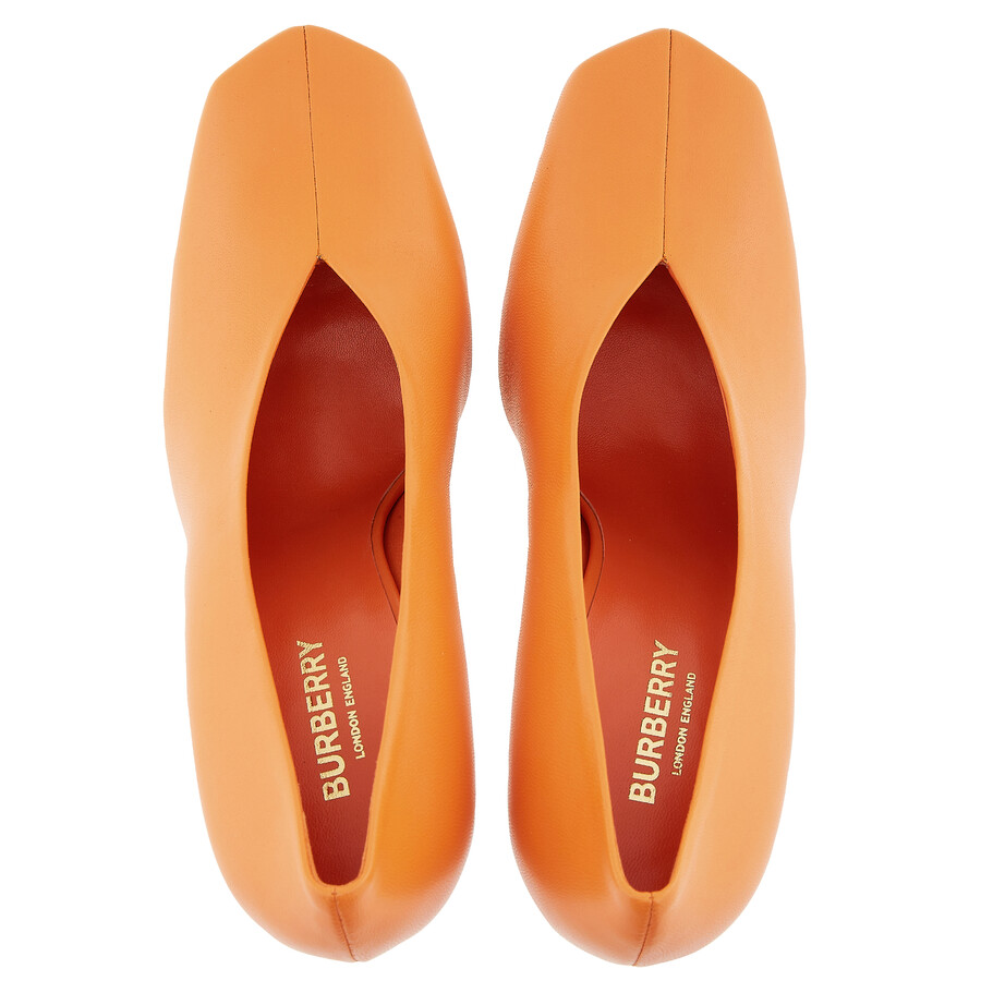 Burberry Ladies Bright Orange Diamond 100 Pumps, Brand Size 37 ( US ...