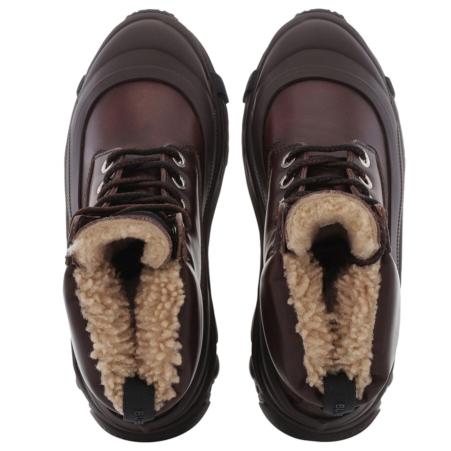 Burberry Ladies Deep Brown Shearling Arthur Boots, Brand Size 38.5 ( US ...
