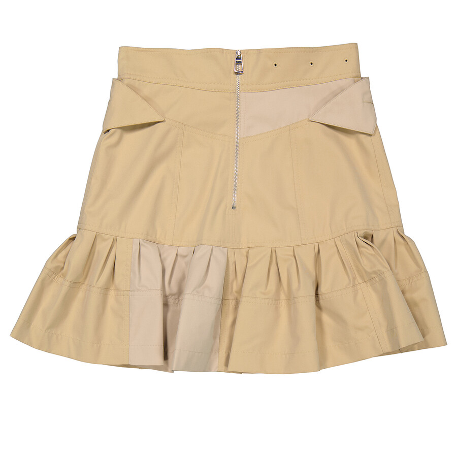 Burberry Ladies Honey Suzy Two-Tone Cotton Gabardine Fluted Skirt ...