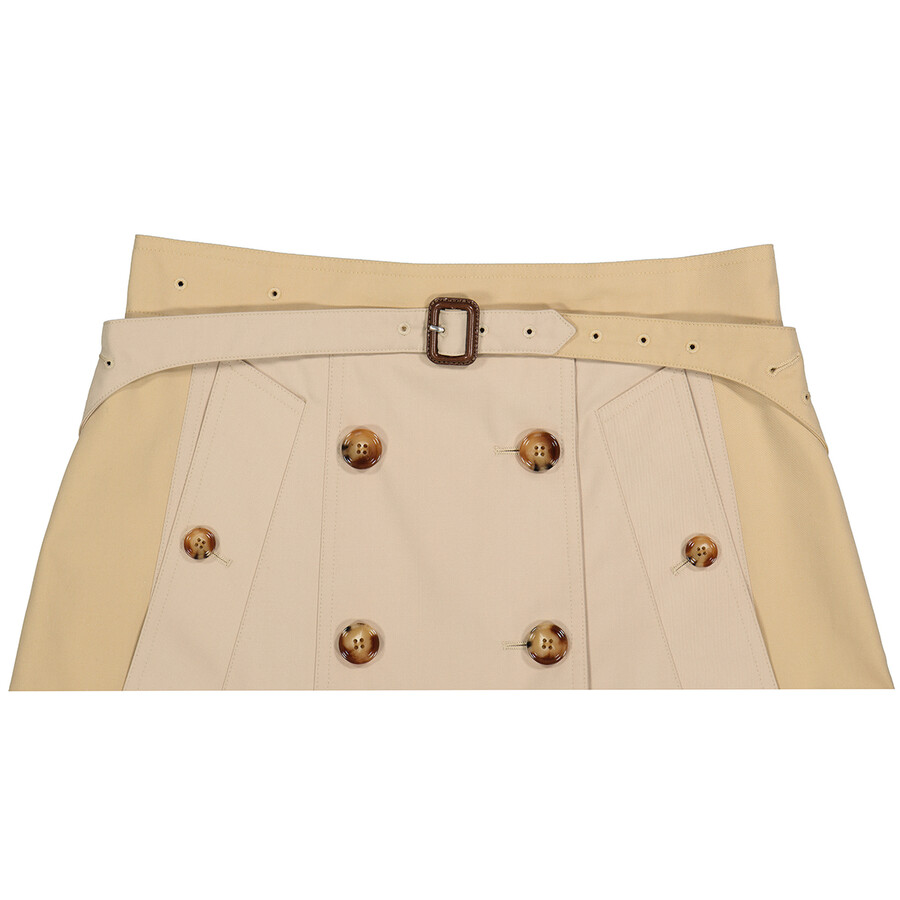 Burberry Ladies Honey Suzy Two-Tone Cotton Gabardine Fluted Skirt ...