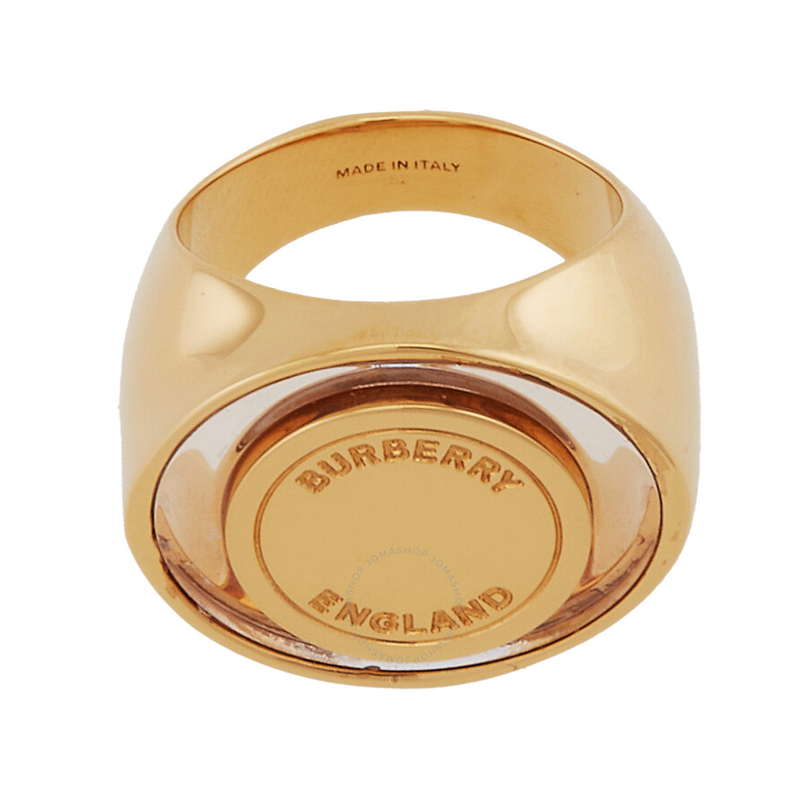 Burberry Ladies Resin And Gold-Plated Signet Ring, Size Small 8037133 ...