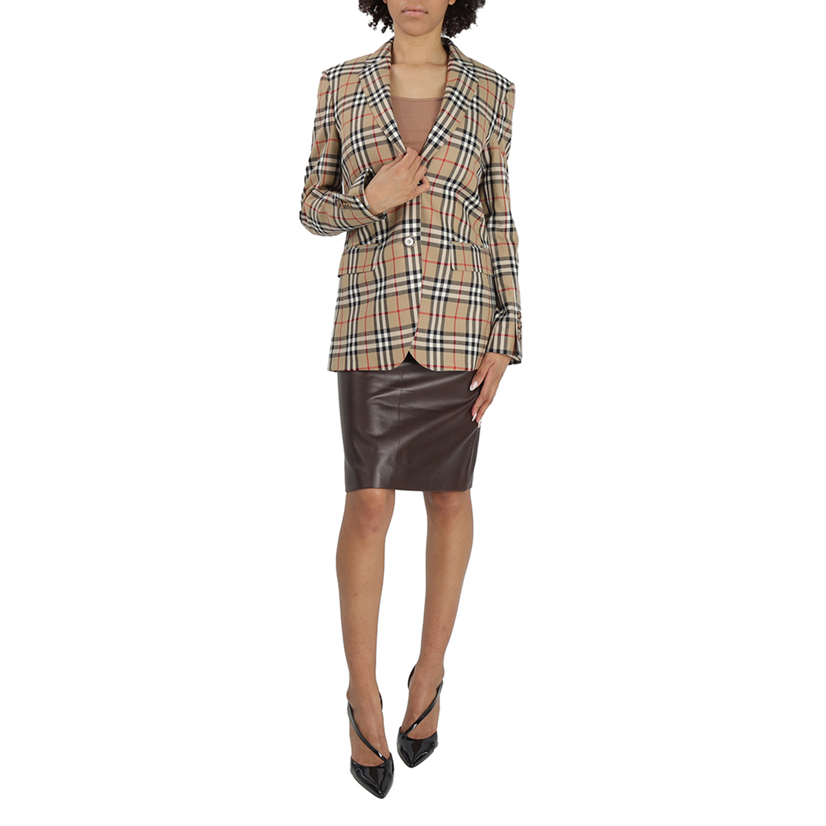 Burberry Ladies Vintage Check Wool Blazer Jacket, Brand Size 2 (US Size ...