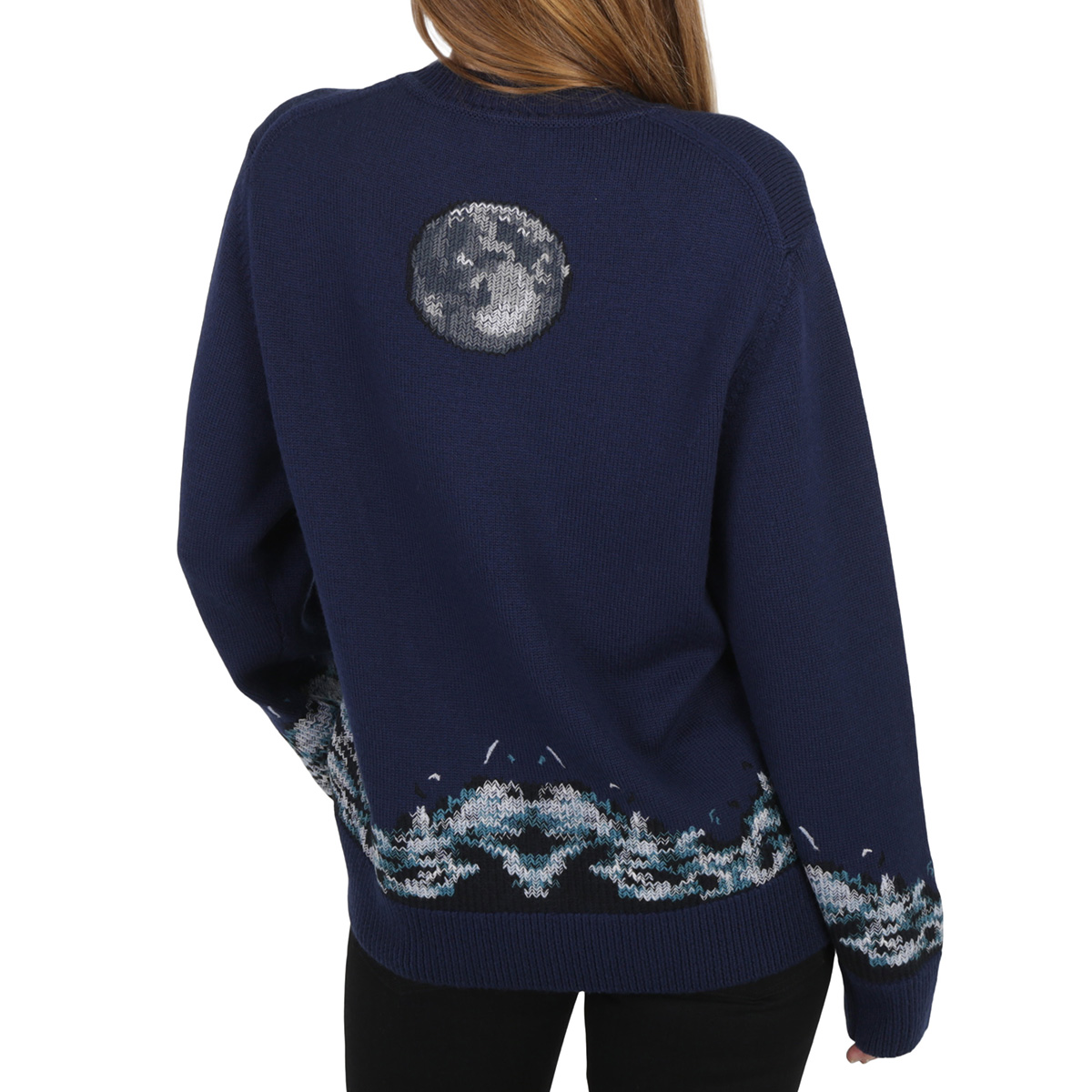 Burberry Ink Blue Liannah Intarsia Mermaid Wool Sweater, Size Medium ...