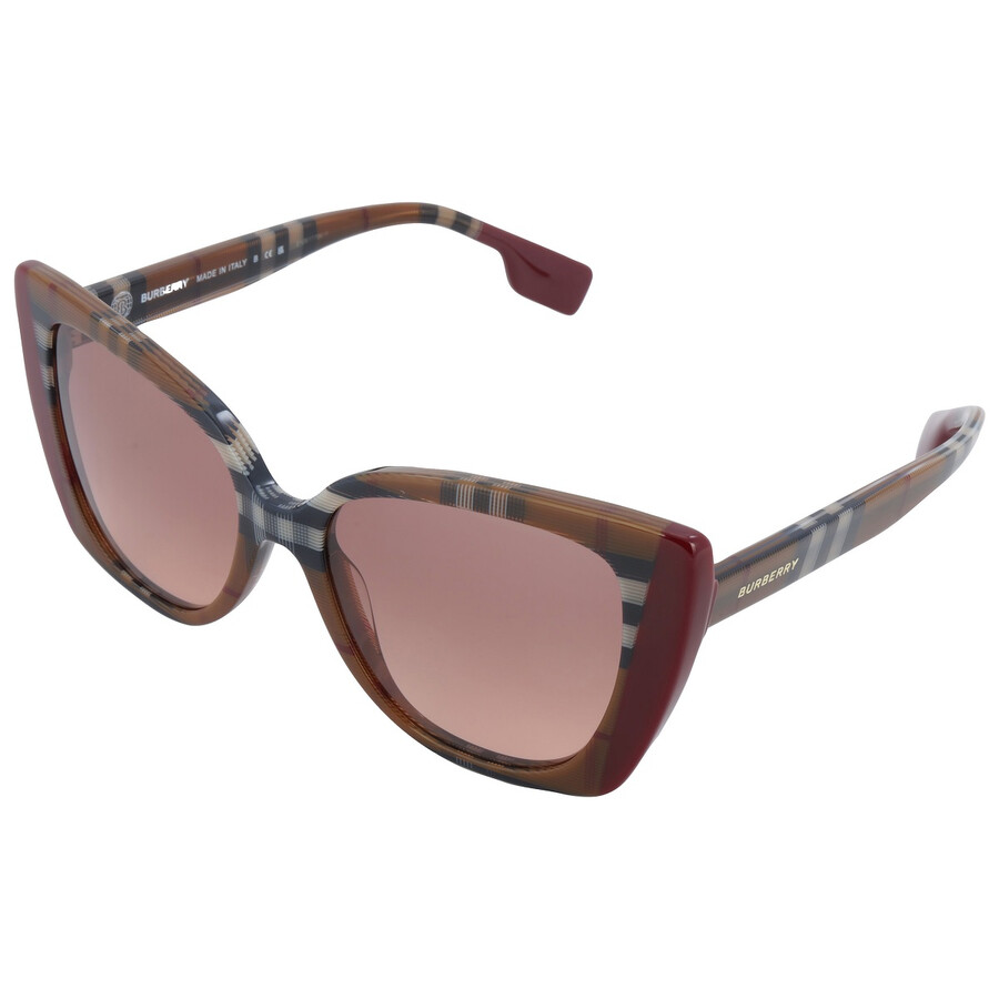 Burberry Meryl Pink Gradient Dark Brown Cat Eye Ladies Sunglasses BE4393 405413 54 8056597826372 ...