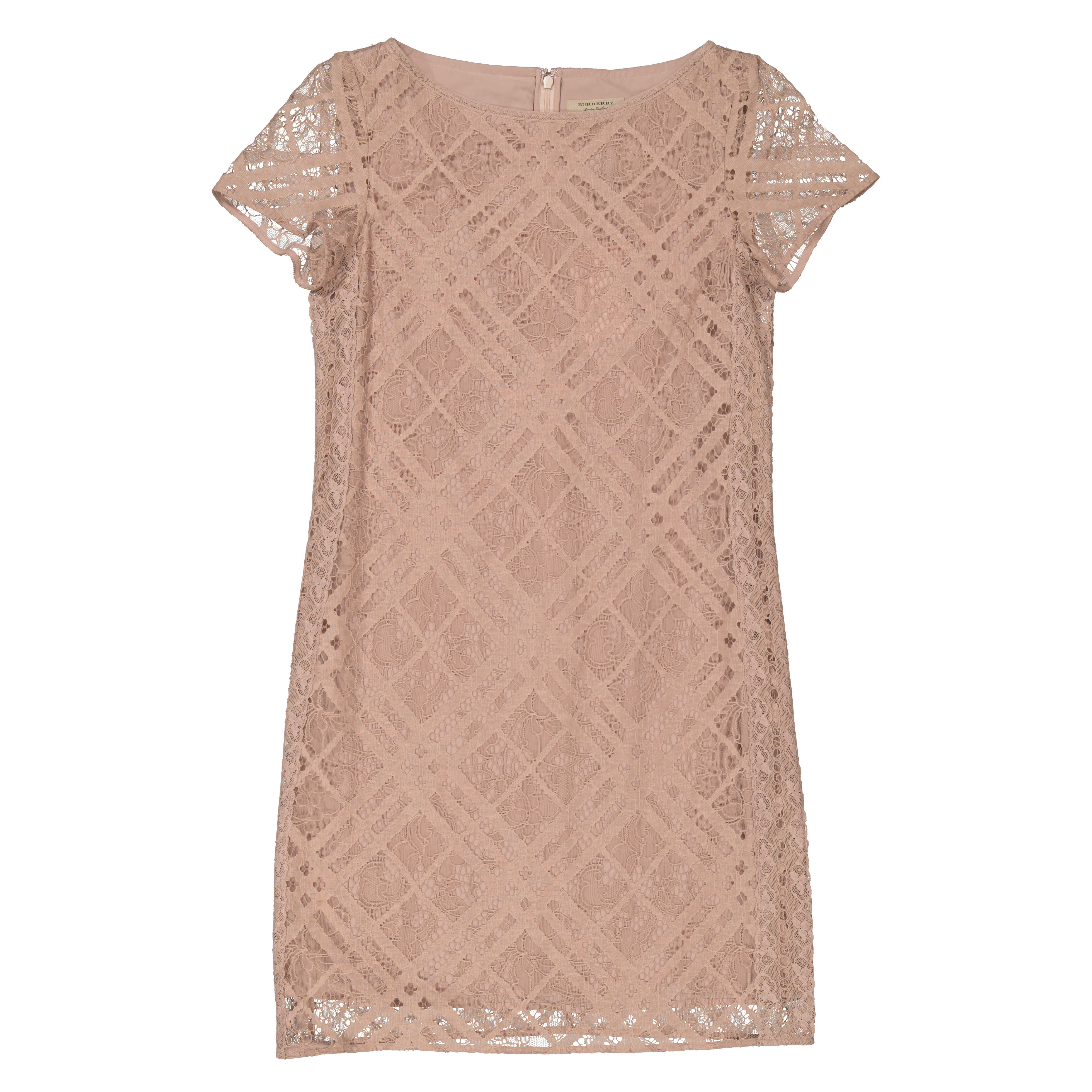 Burberry Pale Ash Rose Liberty Check Lace Dress, Brand Size 10 (US Size ...