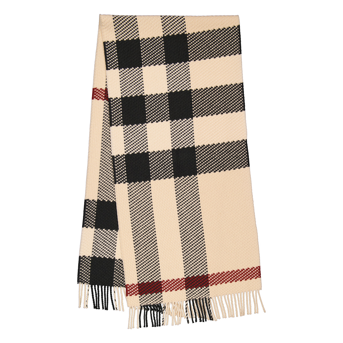 Burberry Stone Jumbo Check Wool Fringed Scarf 8079240 5045704723218 ...