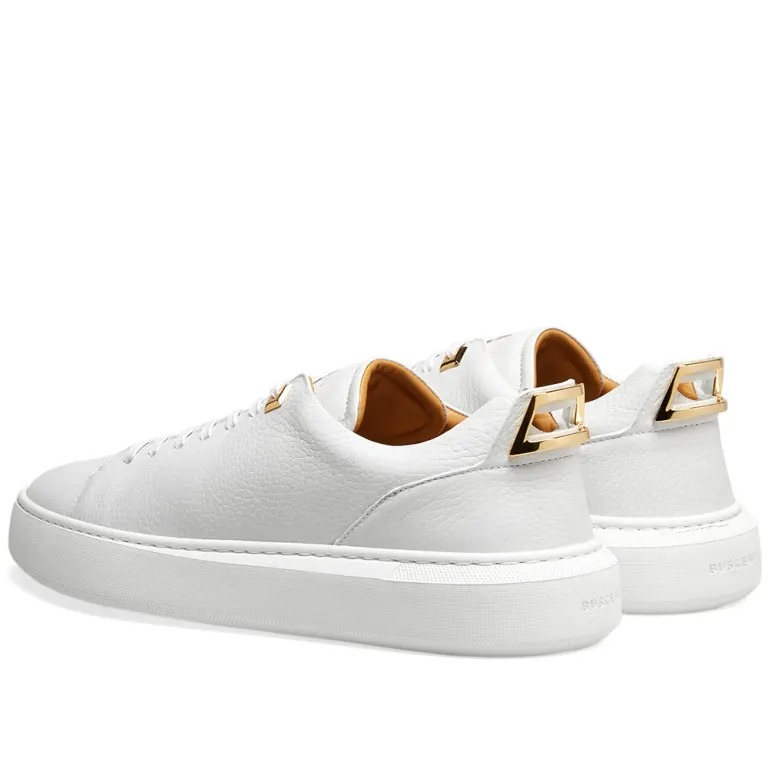 Buscemi Men's White Leather Uno Low Alce Sneakers, Brand Size 44 ( US ...
