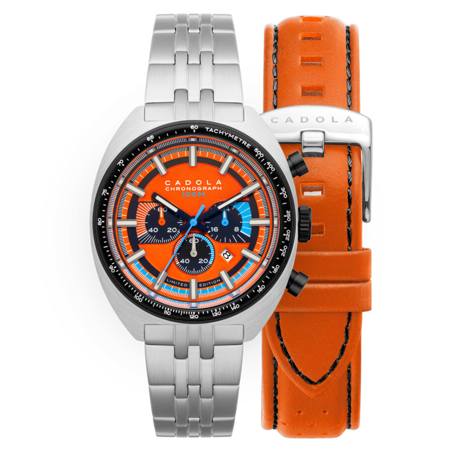 Cadola 1977 Chronograph Quartz Orange Dial Men's Watch CD-1023-77 ...