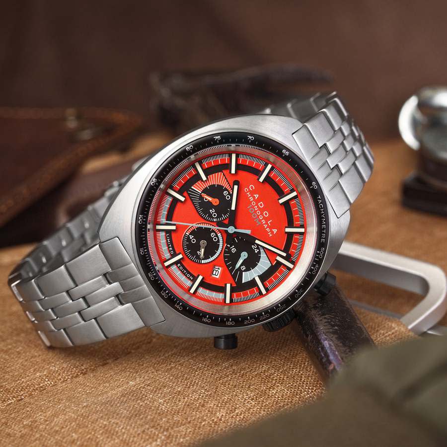 Cadola 1977 Chronograph Quartz Orange Dial Men's Watch CD-1023-77 ...
