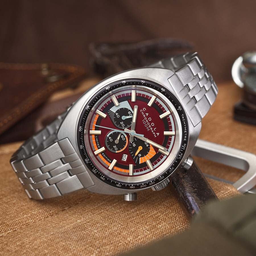 Cadola 1977 Chronograph Quartz Red Dial Men's Watch CD-1023-55 ...