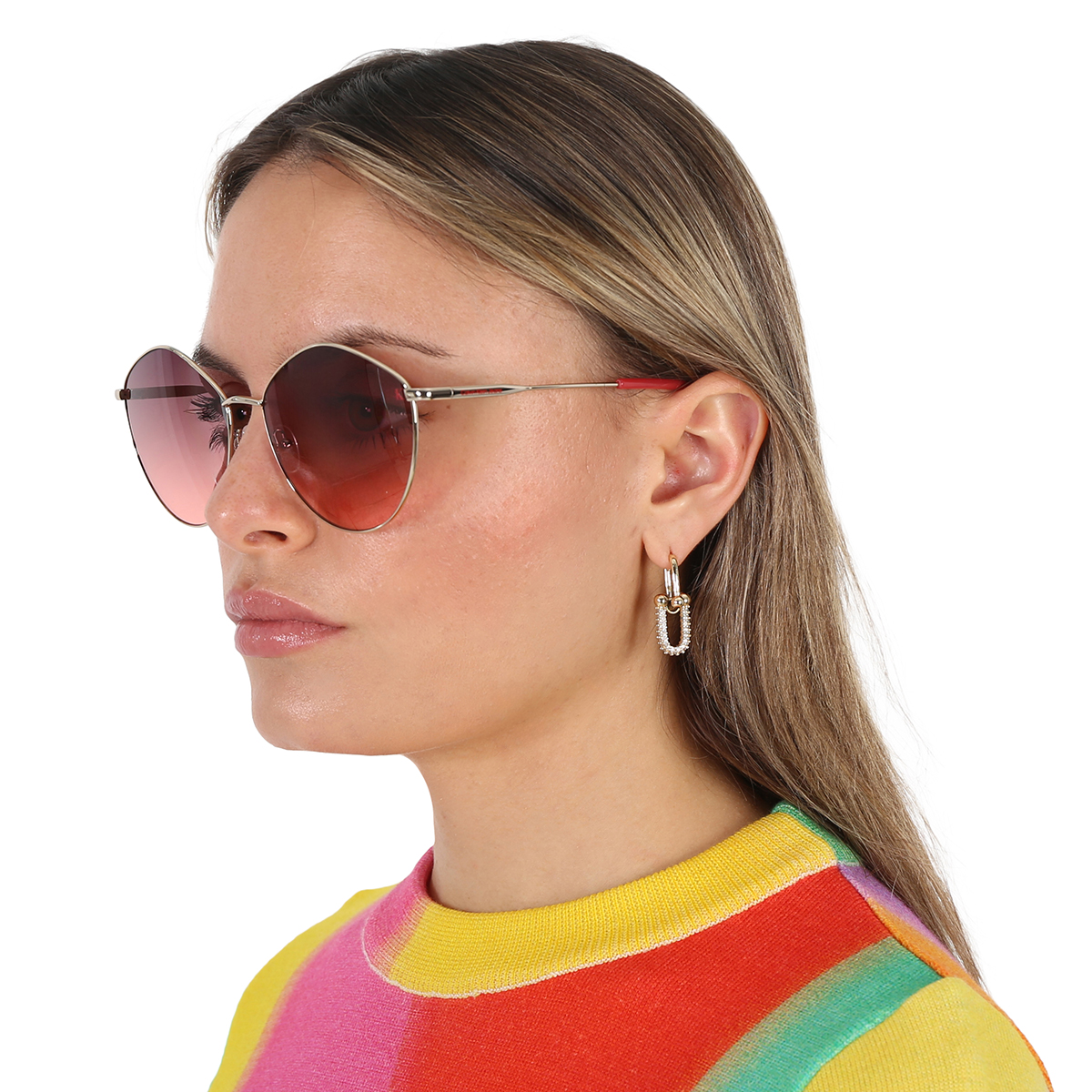 Calvin Klein Pink Gradient Oval Ladies Sunglasses CKJ22202S 717 61 ...