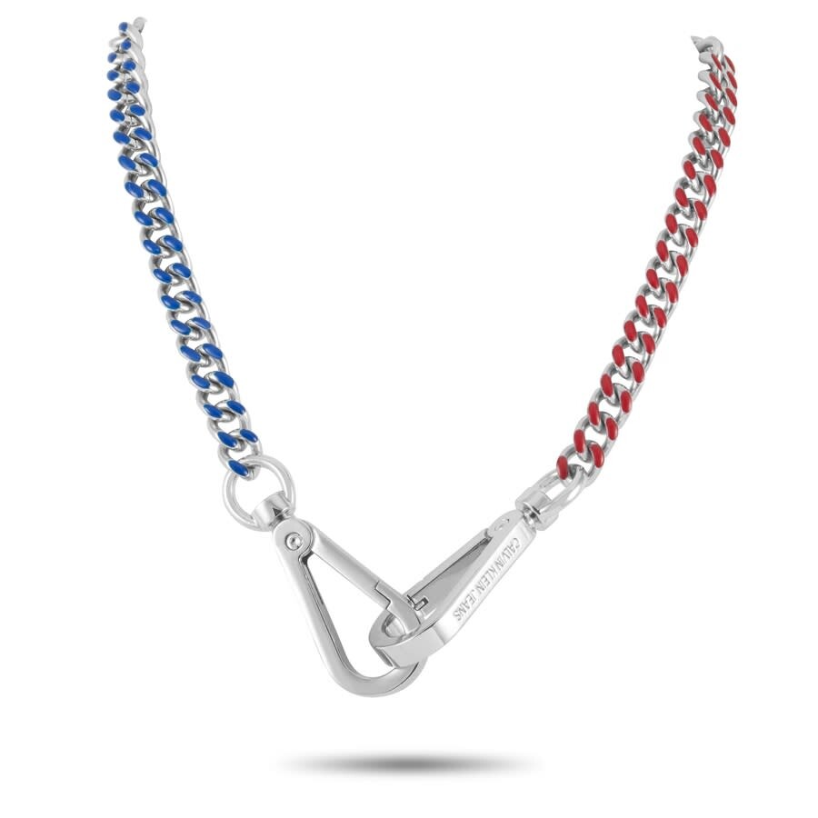 Calvin Klein Shudder Stainless Steel Zinc Resin Thick Chain Necklace ...