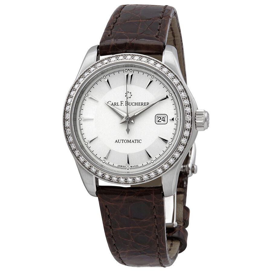 Carl F. Bucherer Manero Autodate Automatic Diamond Silver Dial Watch 00 ...
