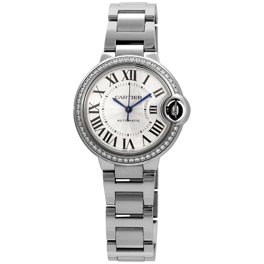 Cartier Ballon Bleu Automatic Diamond Silver Dial Ladies Watch W4BB0023 ...