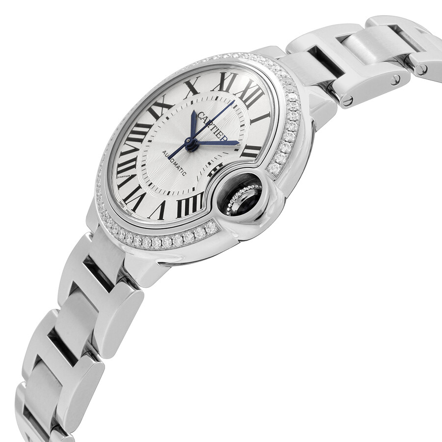 Cartier Ballon Bleu Automatic Diamond Silver Dial Ladies Watch W4BB0023 ...