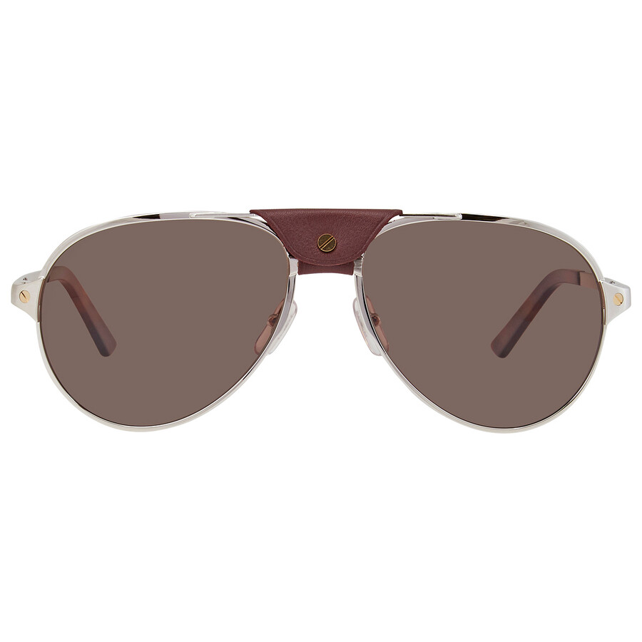 Cartier Brown Pilot Men's Sunglasses CT0034S 010 61 843023104658 ...