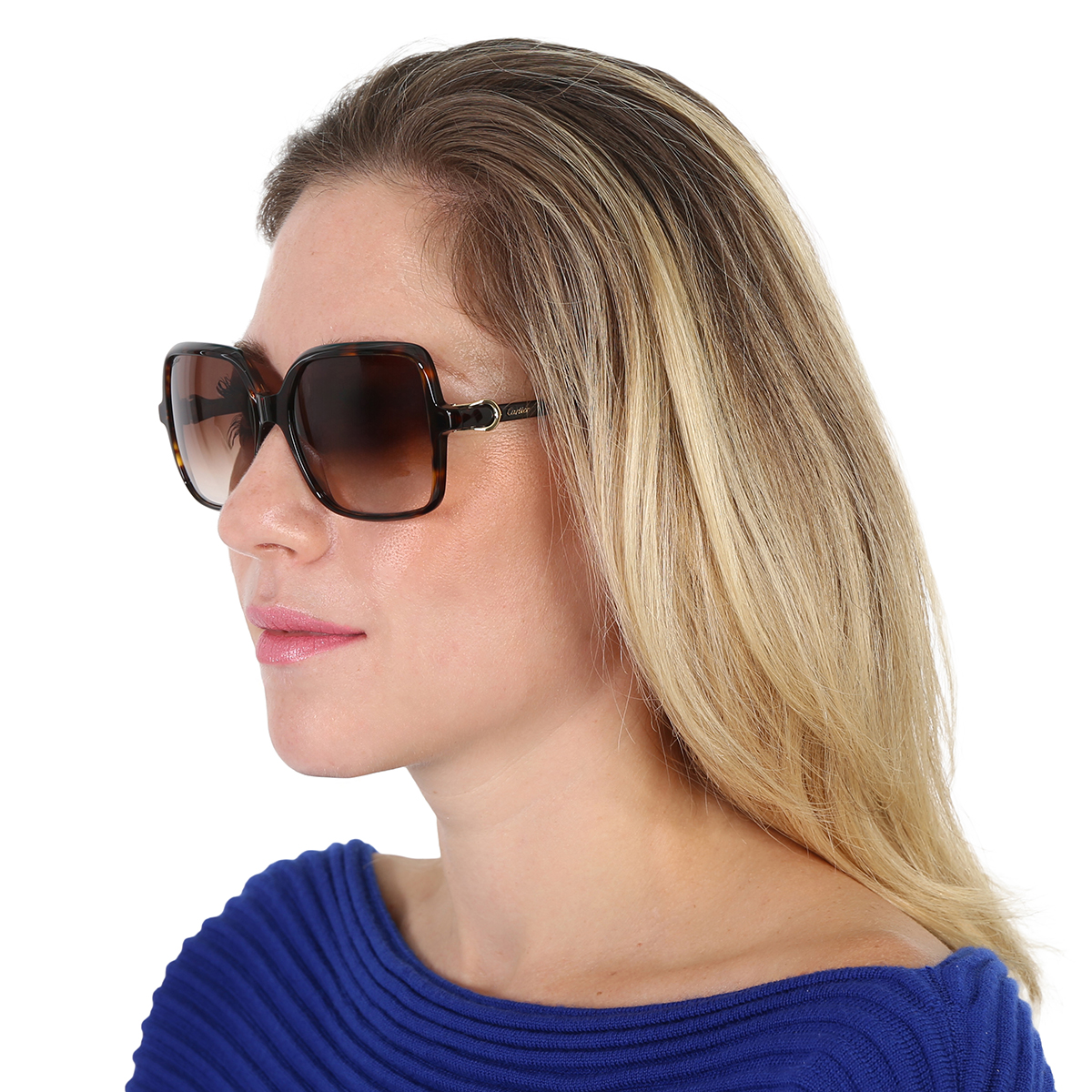 Cartier Brown Gradient Square Ladies Sunglasses CT0219S 002 58 ...