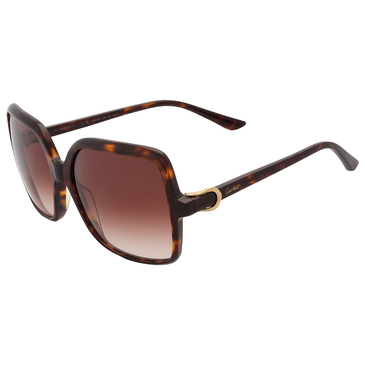 Cartier Brown Gradient Square Ladies Sunglasses CT0219S 002 58 ...