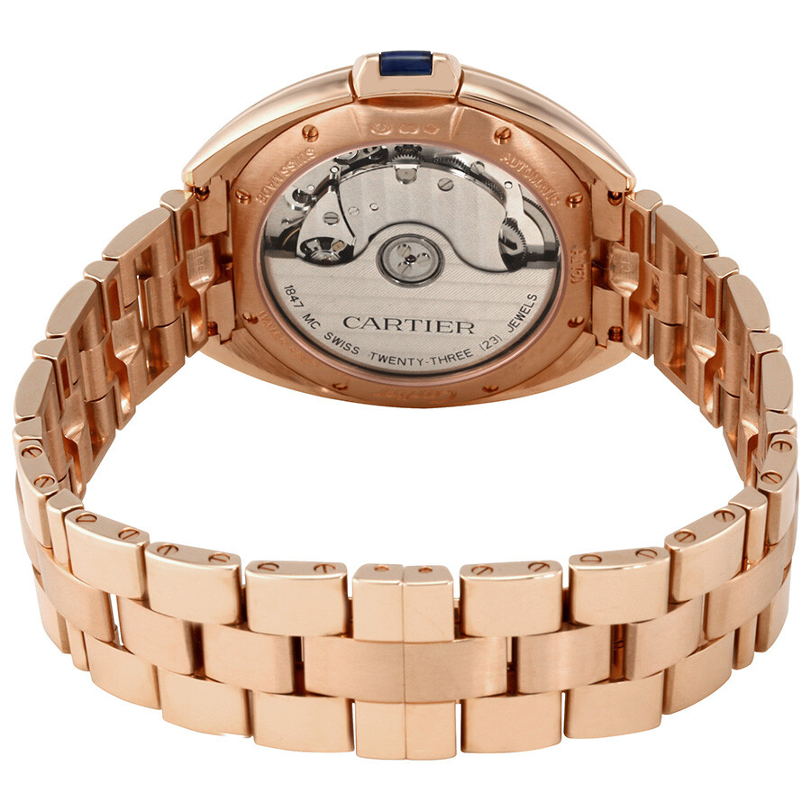 Cartier Cle Flinque 18kt Pink Gold Sunray Effect Dial Ladies Watch ...