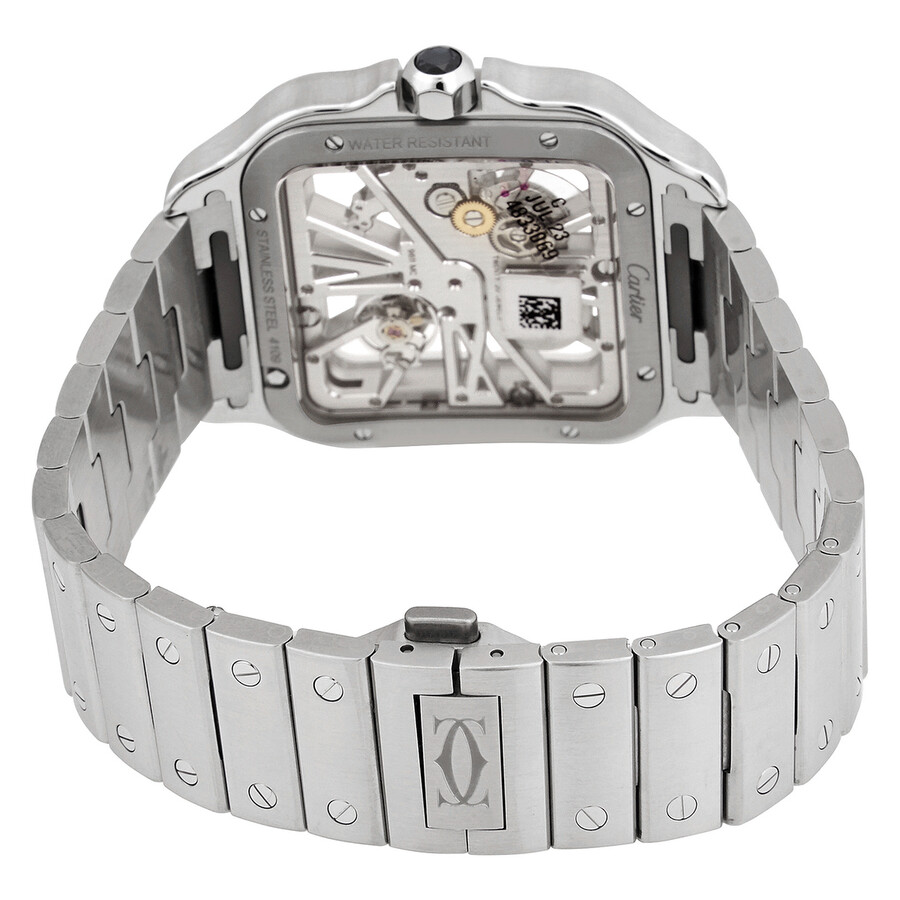 Cartier Santos Large Skeleton Hand Wind Men's Watch WHSA0015 - Watches ...