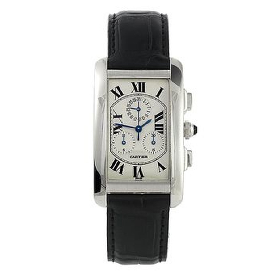Cartier Tank Americaine Silver Dial 18kt White Gold Men's Watch ...
