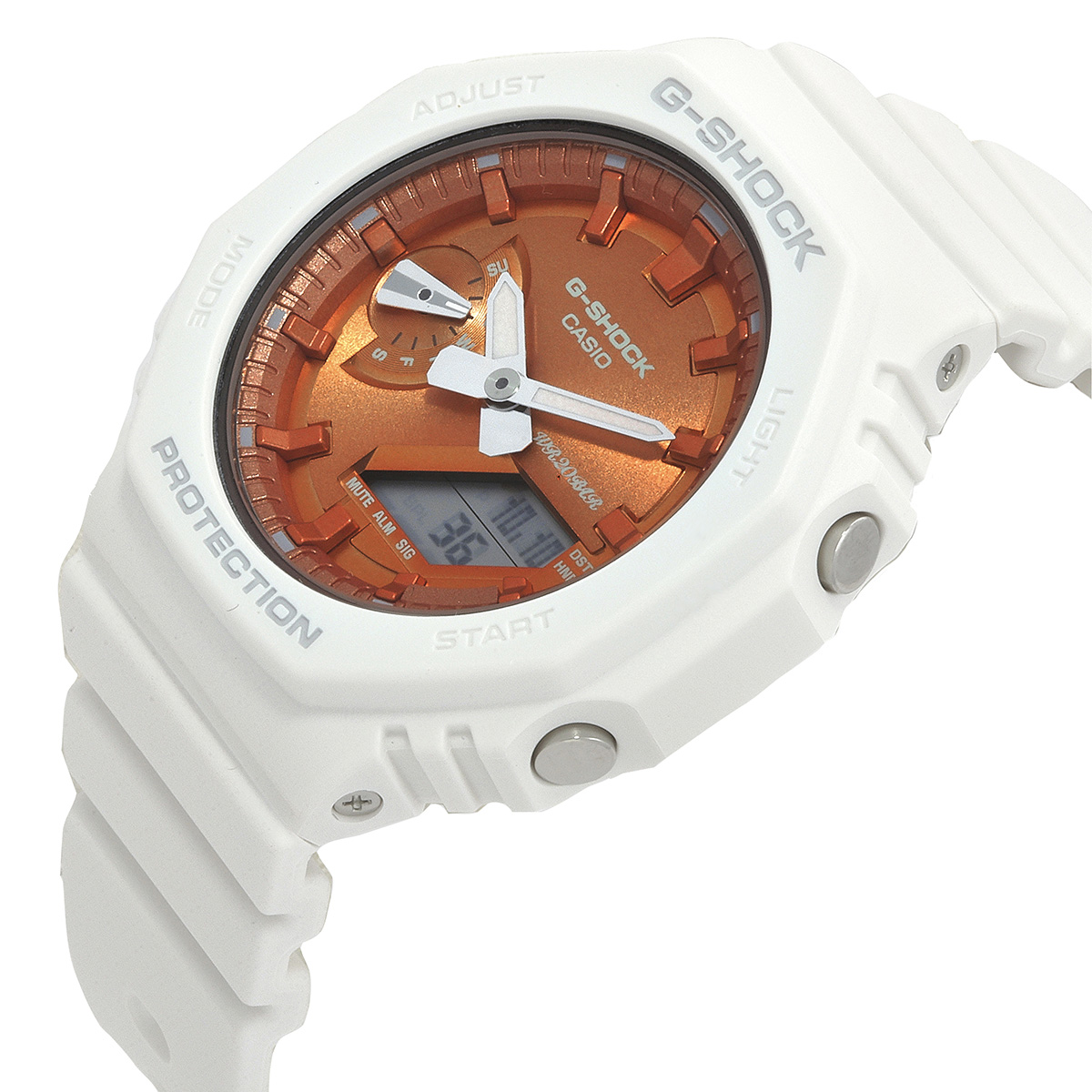 Casio G-SHOCK Alarm World Time Quartz Analog-Digital Orange Dial Watch ...