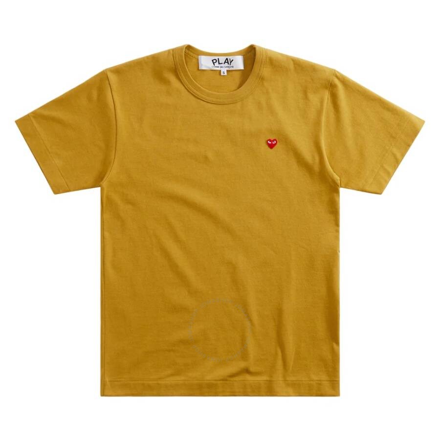 Cdg Play Heart Emblem T-Shirt In Olive, Size Large P1T313-Brown ...