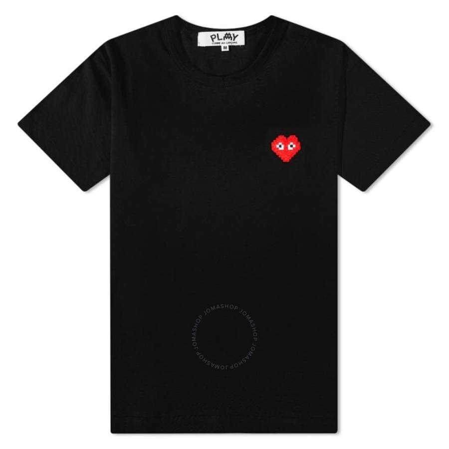 Cdg Play Invader Heart Pixel T-Shirt, Size Large P1T321-Black - Apparel ...
