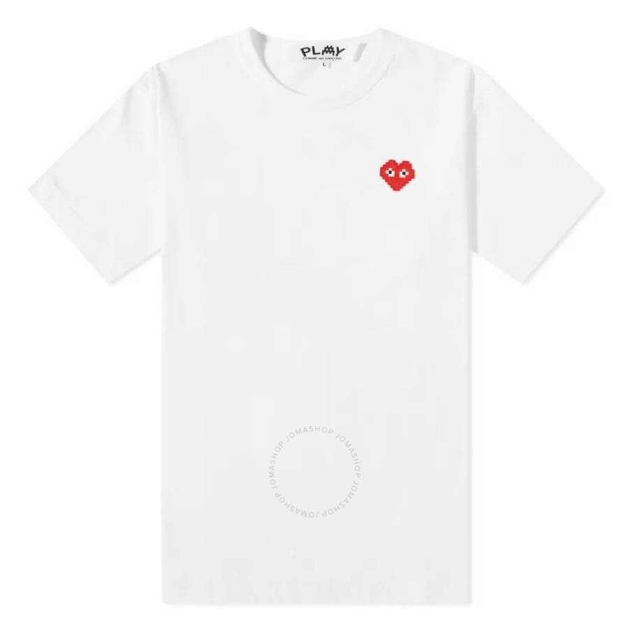 Cdg Play Invader Heart Pixel T-Shirt, Size Medium P1T322-White ...